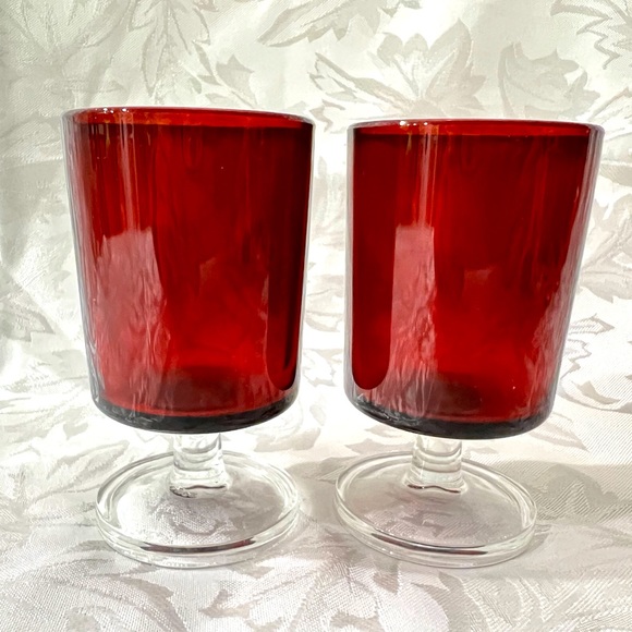 Luminarc | Dining | Luminarc Arcoroc France Ruby Red Goblets | Poshmark